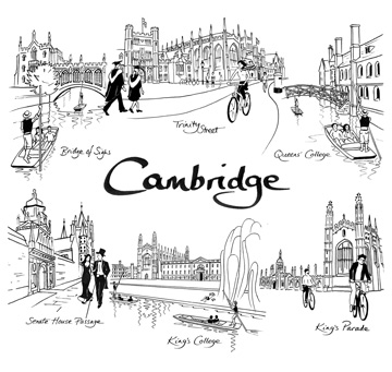 Souvenirs of Cambridge Line drawings