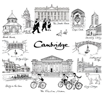 Souvenirs of Cambridge Line drawings